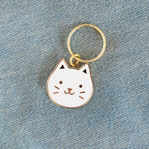 Kitty Enamel Keychains // Gold / Black Cat / White Cat / Orange Cat ...