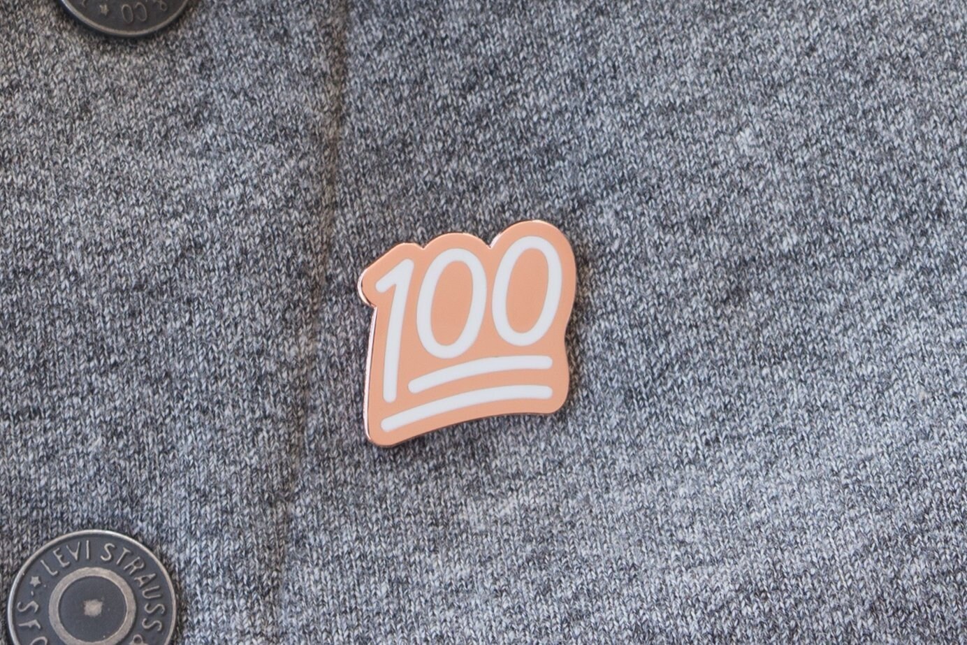 100 Enamel Lapel Pin // Copper / One Hundred / Emoji / Rose | Etsy