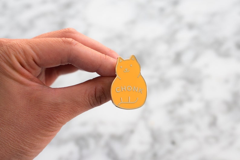 Chonk Cat Enamel Pin // Orange Cat / Ginger Cat / Gold / | Etsy