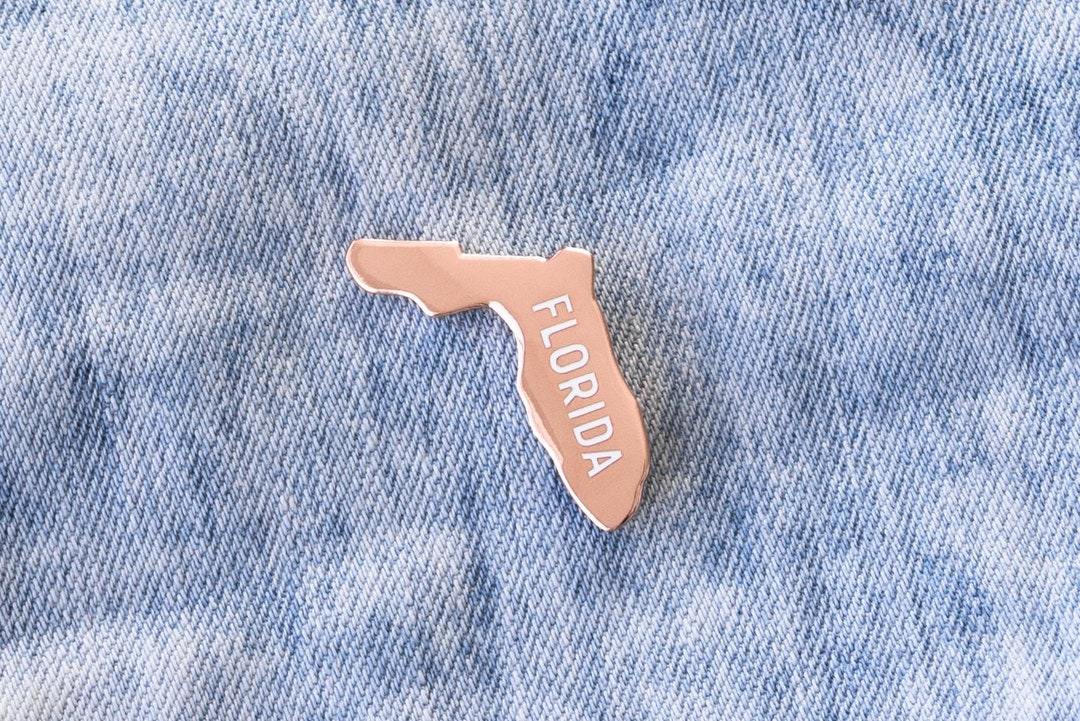 Florida Enamel Lapel Pin // Copper / Florida Pin / Miami / Tampa / Key ...