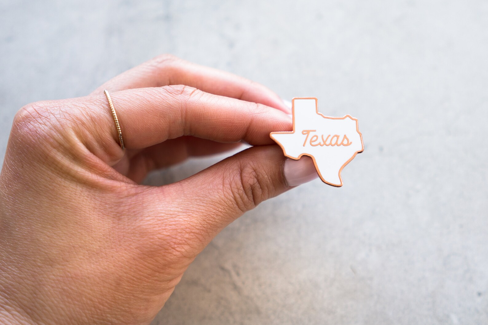 Texas Enamel Lapel Pin // White / Copper / Hard Enamel Pin / - Etsy