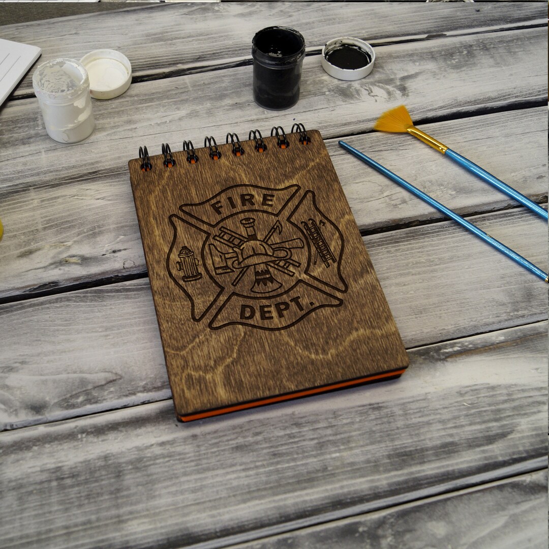 Binder Planner Fire Dept Ornament Gift Spiral Notepad Firefighter Print ...