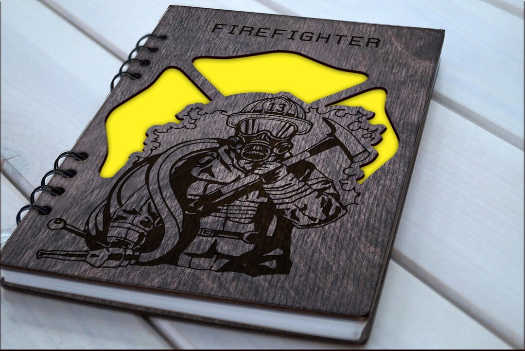 Custom Sketchbook Firefighter Print Engraved Album Eco-friendly Planner ...