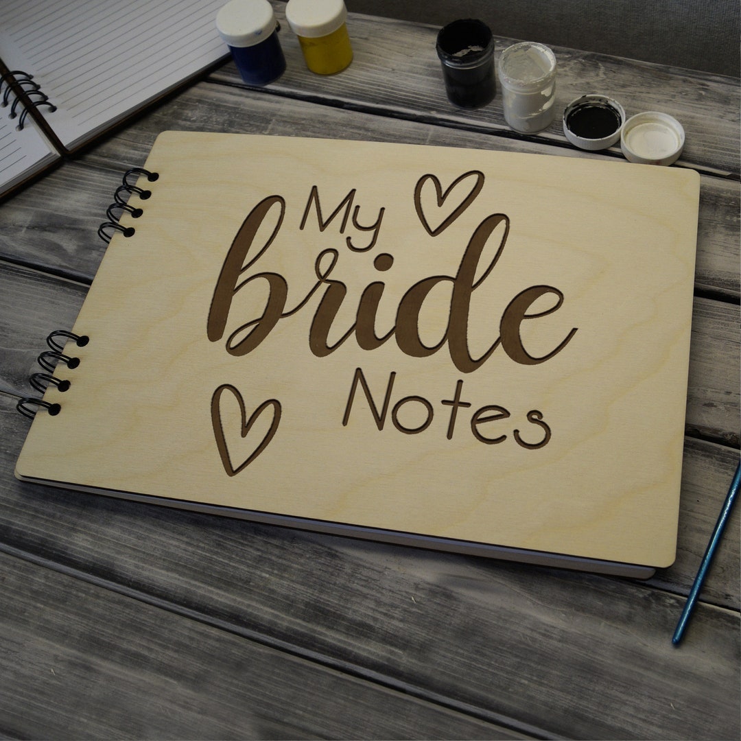 Lined Planner Wedding Binder Notepad Bride Spiral Diary Wooden ...