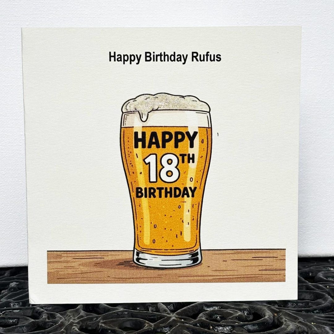 Personalised Pint 18th Birthday Card - Etsy