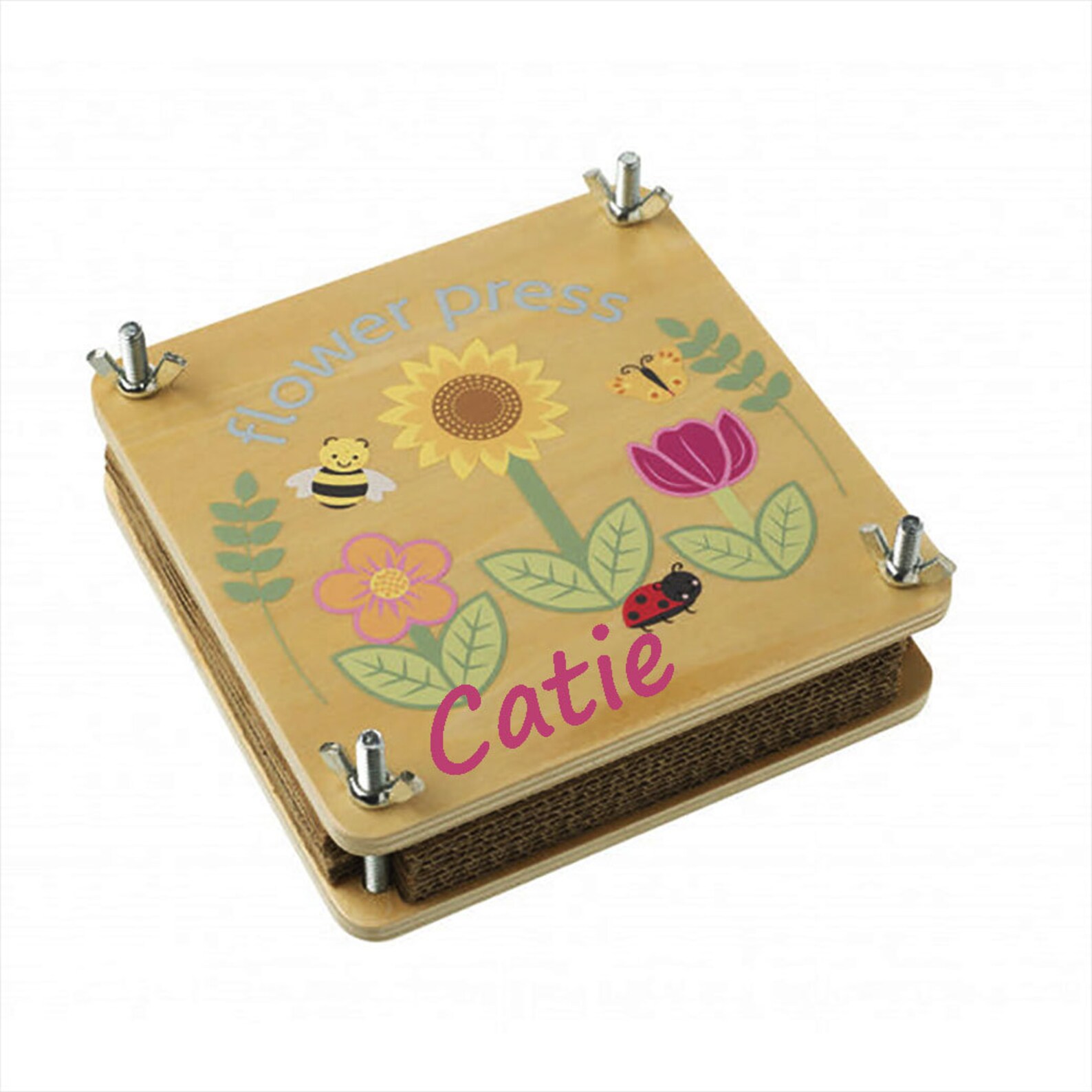 Personalised Flower Press, Personalised Child's Gift, Wooden Flower ...