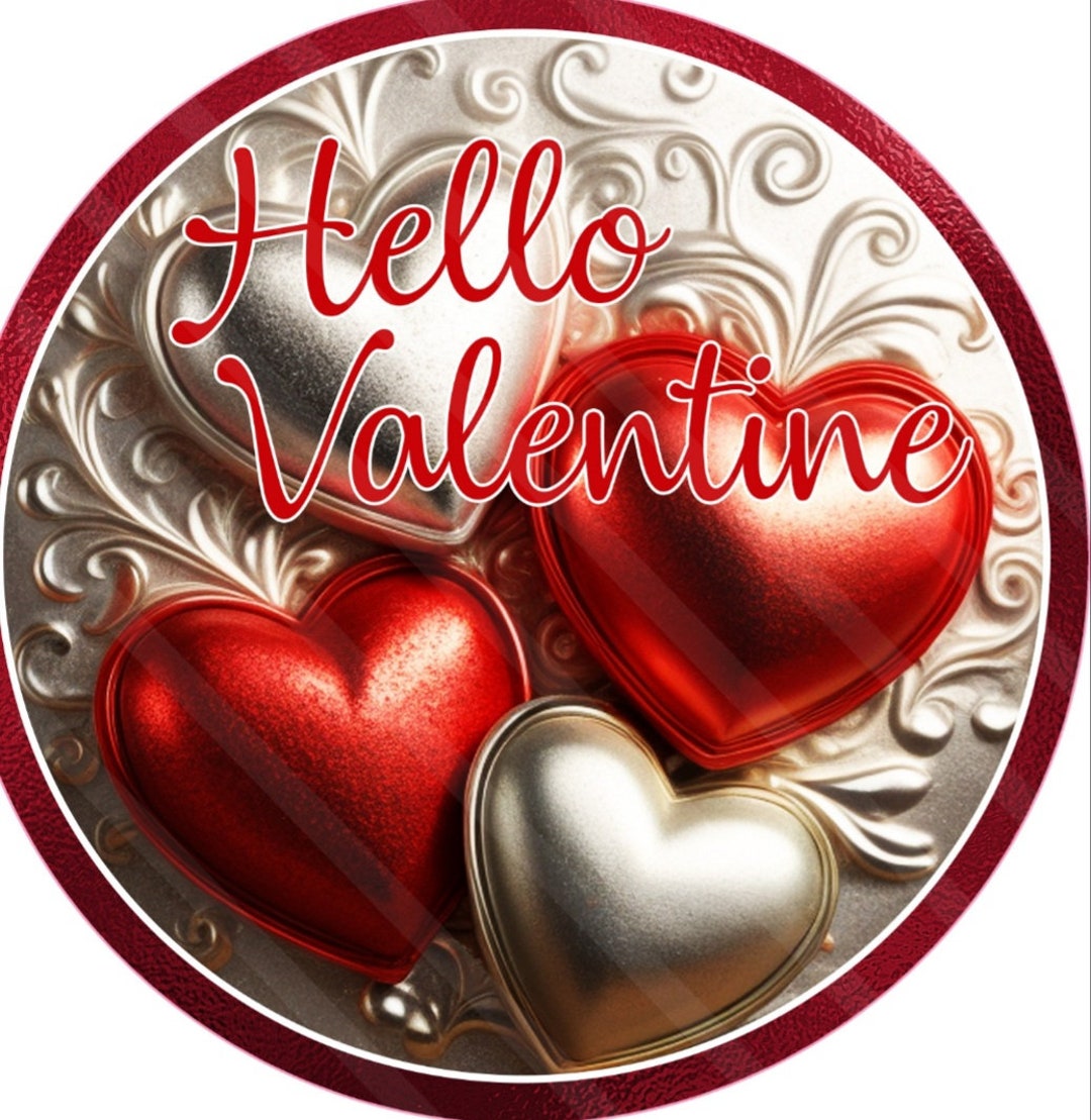 Hello Valentine Heart 3D Wreath Sign, Valentine Hearts - Etsy