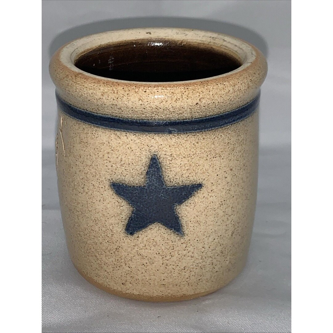 Rowe Pottery Works Miniature Crock 3" Cambridge WI Salt Glaze Star 1117 ...