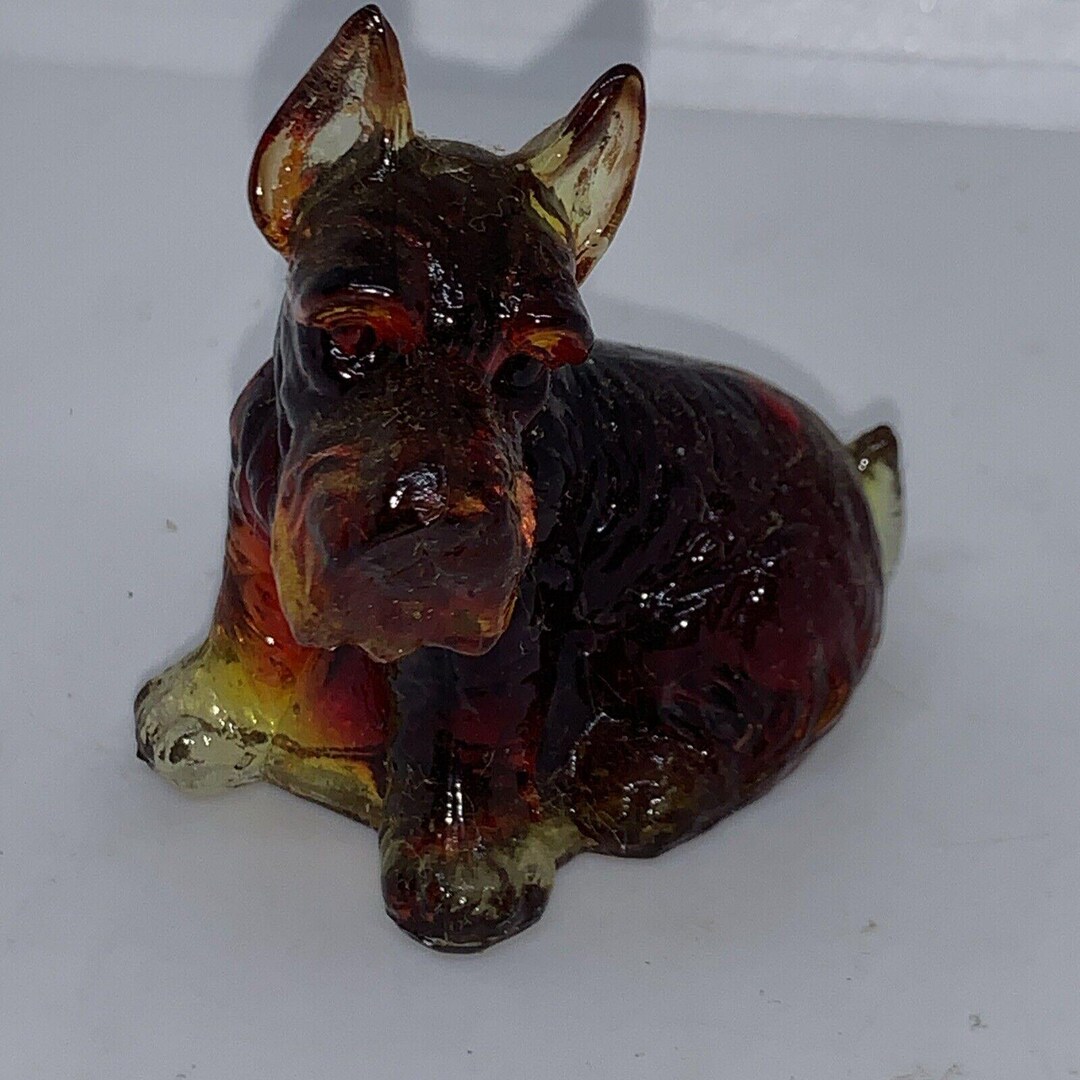 Vintage Boyd Scottie Dog Sun Glow Manganese Glass Figurine - Etsy