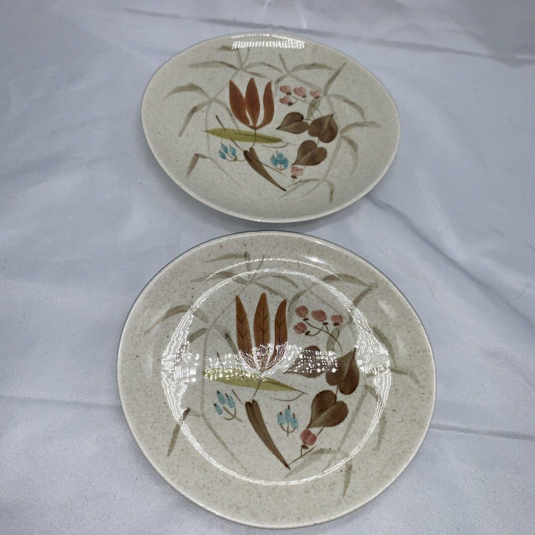 Set of 2 Vtg Red Wing Random Harvest Stoneware Oval Plate 6 3/4" TS4 12 ...