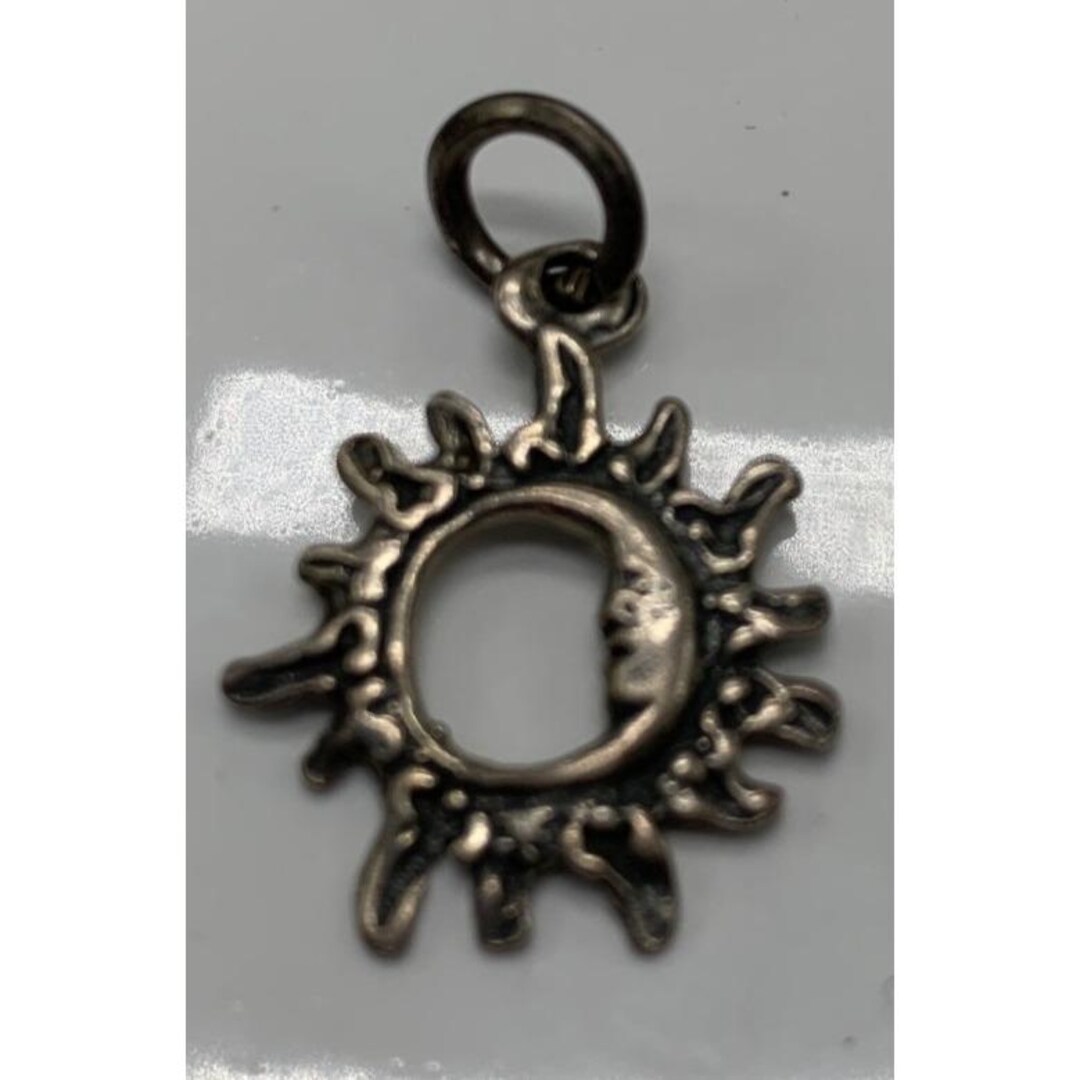 Vintage Sterling Silver Sun and Moon Charm Pendant - Etsy