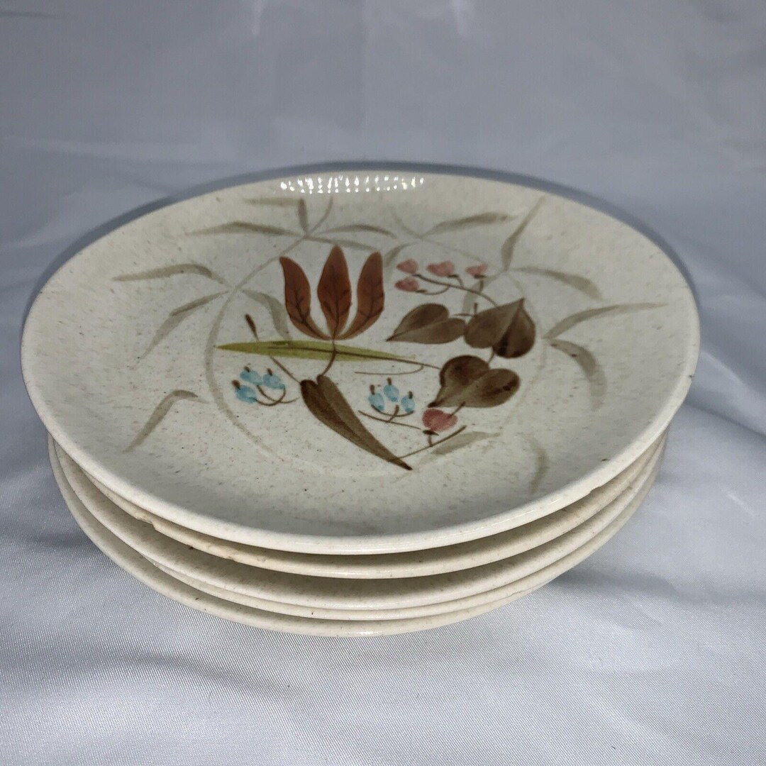 Set of 4 Vtg Red Wing Random Harvest Stoneware Oval Plate 6 3/4" TS4 13 ...