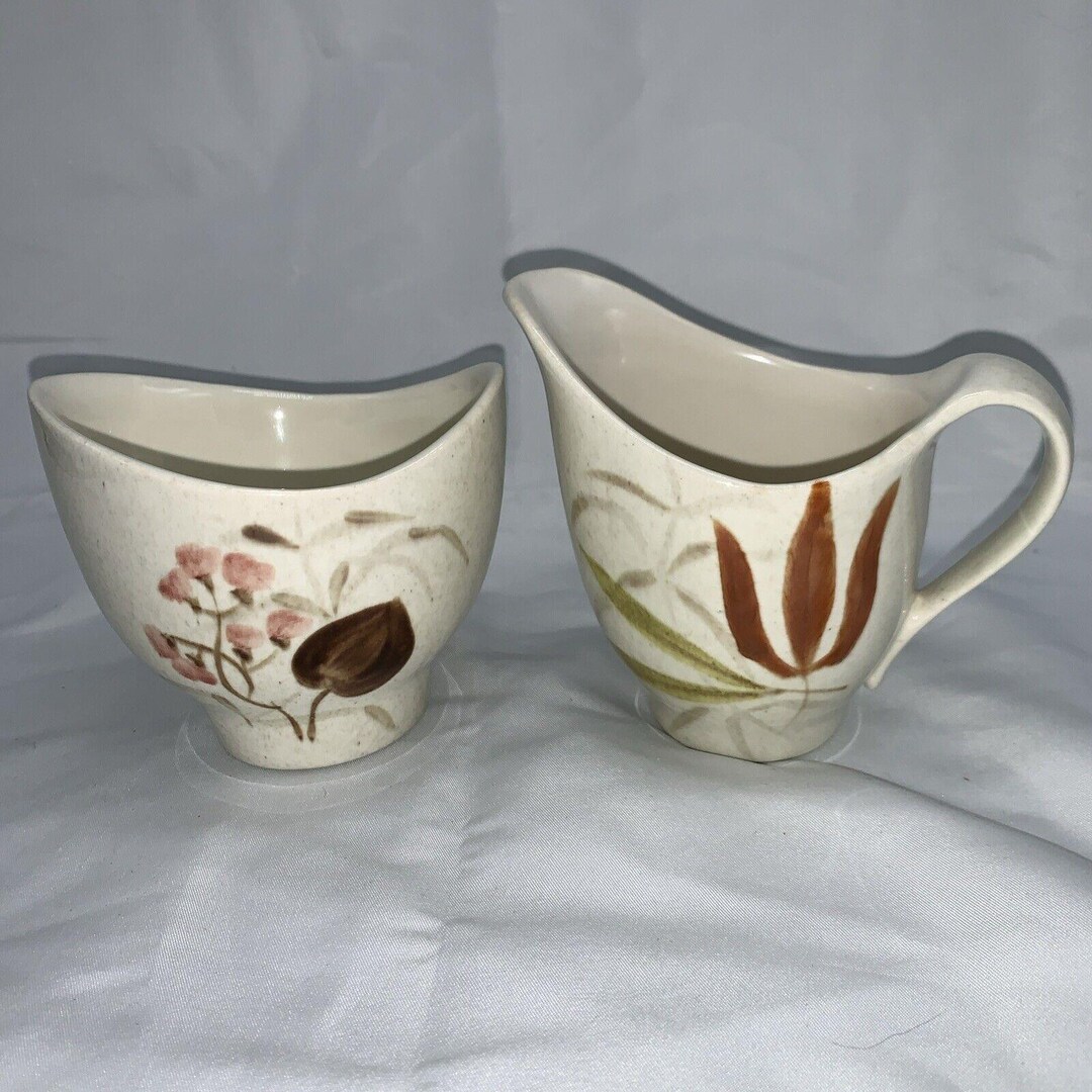 Vtg Red Wing Random Harvest Stoneware Pottery Cream & Sugar (no Lid ...