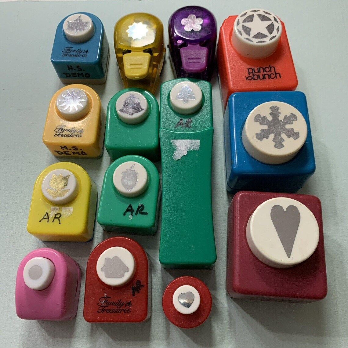 Lot of 14 Scrapbooking Paper Punches Heart Flower House Tree Bell Star ...