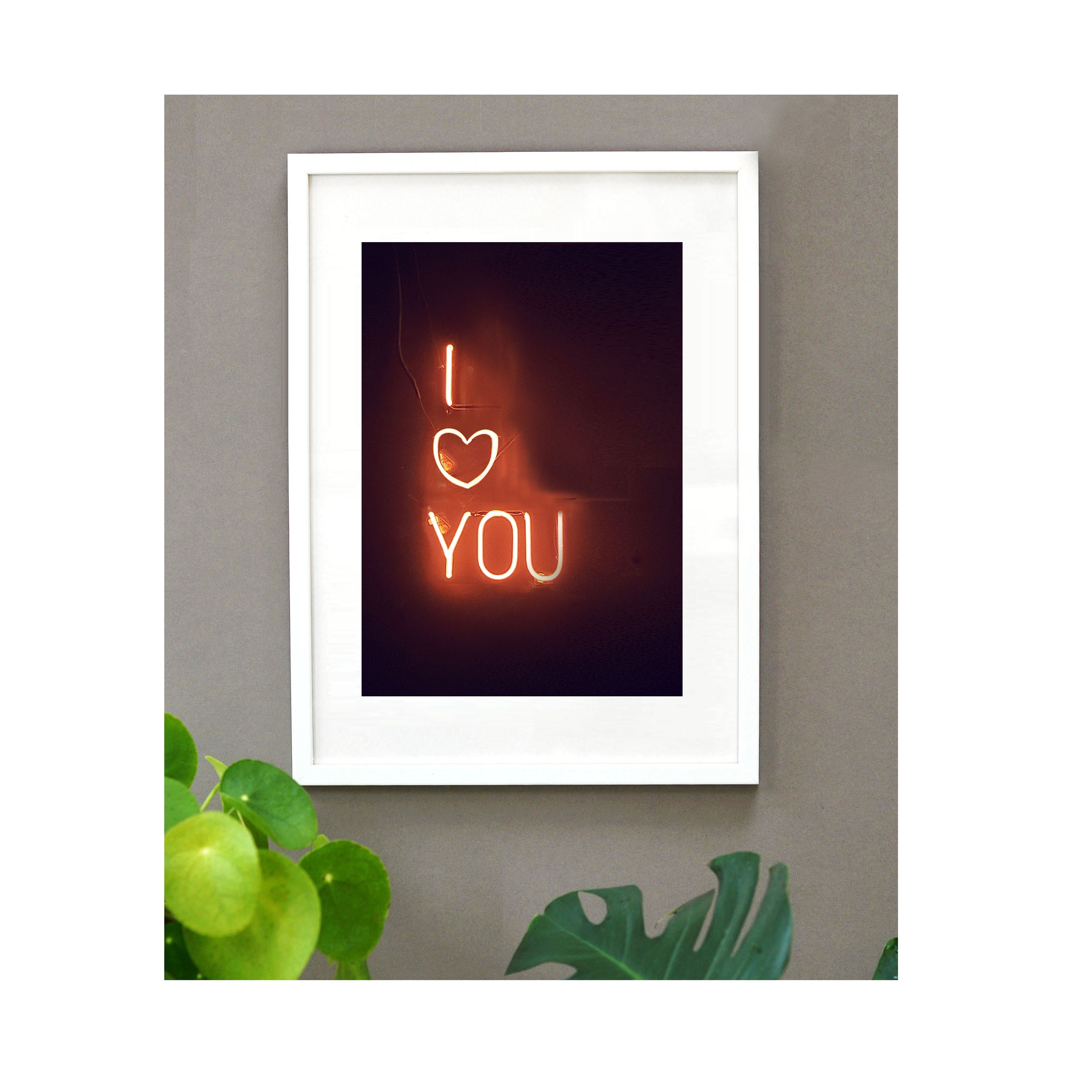 Neon Sign Print Art Print I Heart You Print Home Decor - Etsy UK
