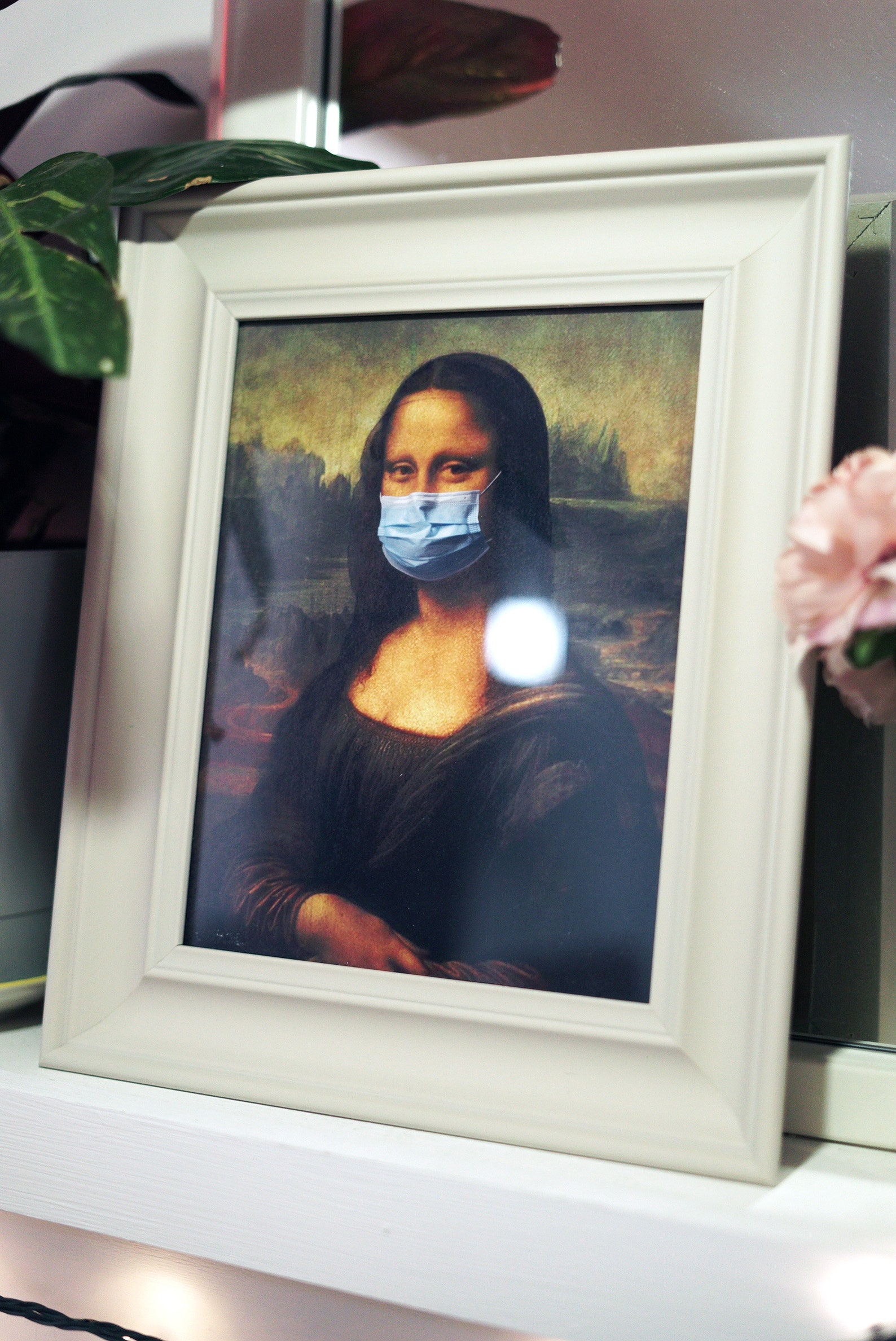 Mona Lisa Mask Print Mixed Media Print Funny print Quirky | Etsy