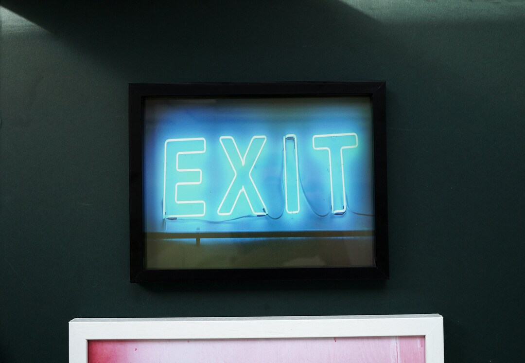Neon Sign, EXIT SIGN Print, EXIT Sign, Framed or Unframed, Neon, Neon ...
