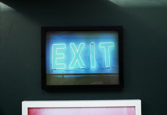 Neon Sign EXIT SIGN Print EXIT sign Framed or Unframed | Etsy