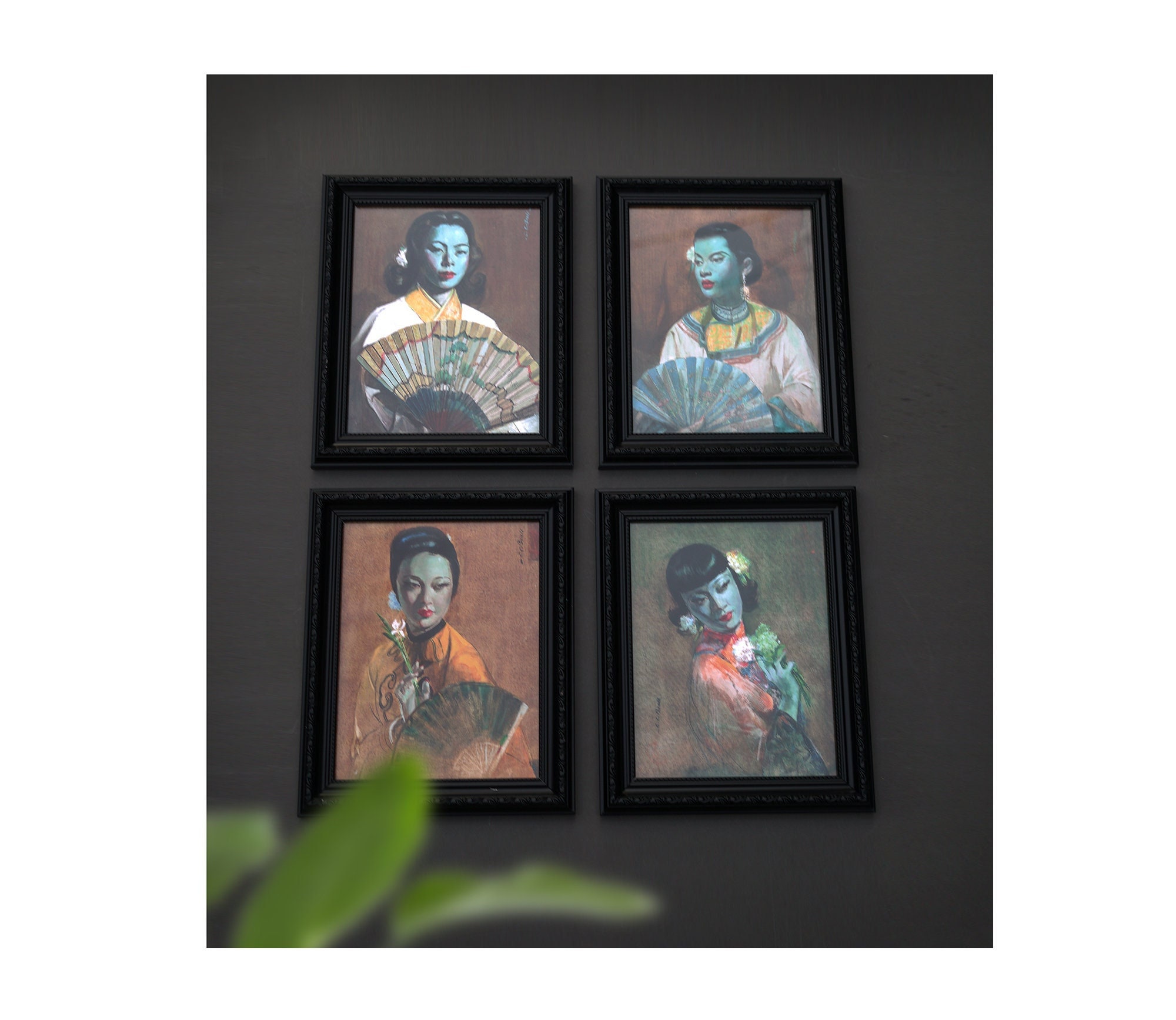Tretchikoff Era Cecil Beall the Fan Set of 4 Framed Prints - Etsy UK