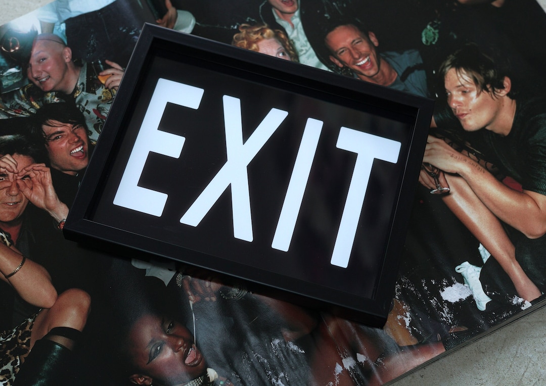 EXIT SIGN Print, EXIT Sign, Framed or Unframed, Satin Print, Cool Print ...