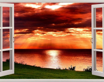 Sunset wall mural | Etsy