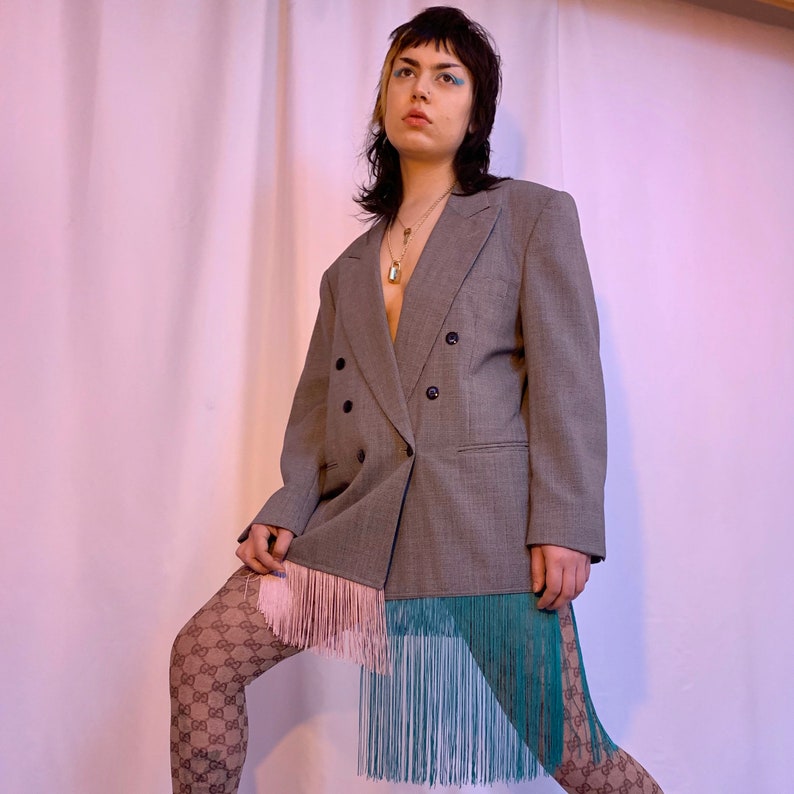 Upcycled Piano Fringe Mens Blazer | Etsy