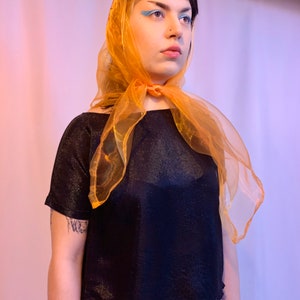Sheer Large Square Orange Scarf - Etsy