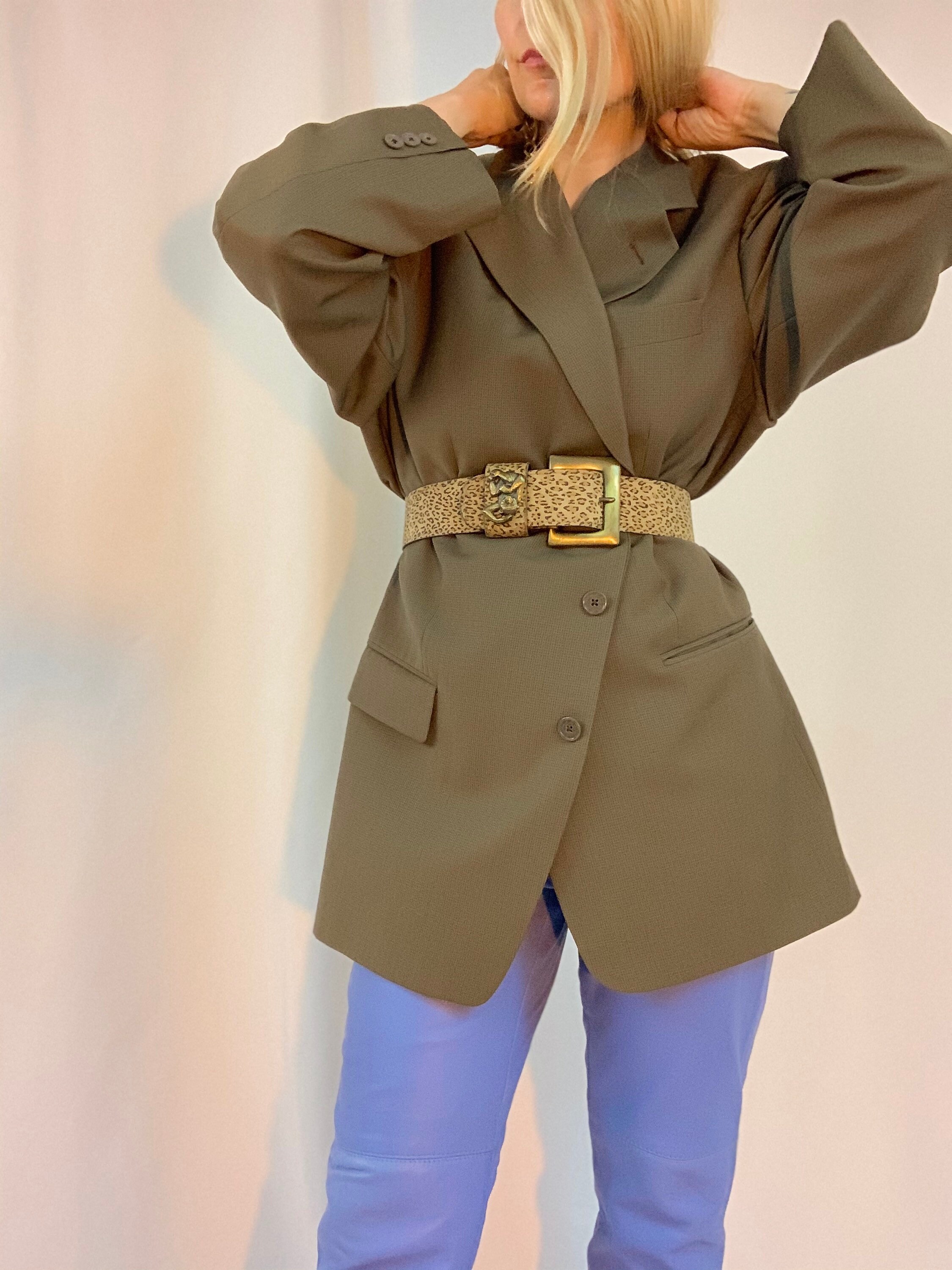 Leopard Suede Brass Monkey Belt - Etsy