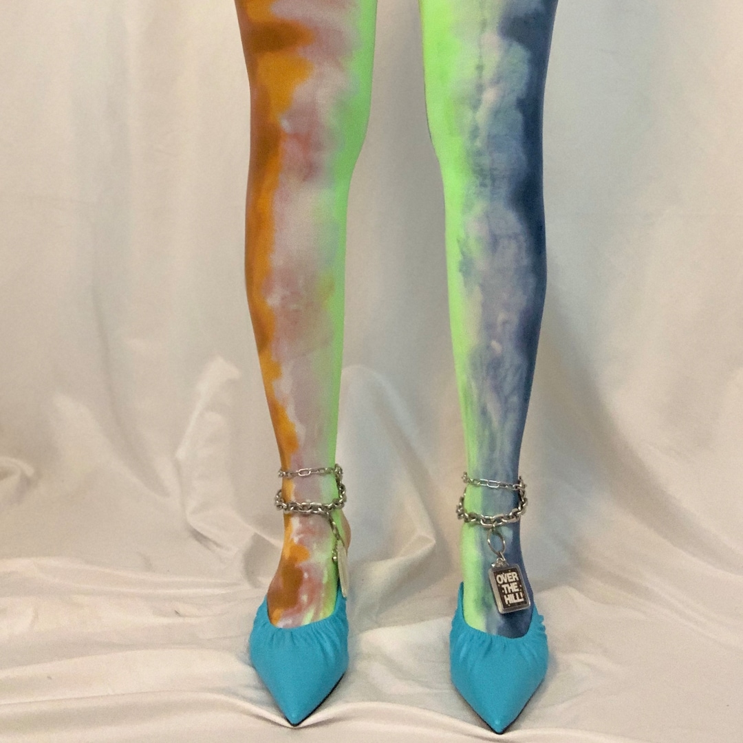 Hand Dyed Drip Dye Tights: Sustainable Rainbow Watercolor Tights - Etsy