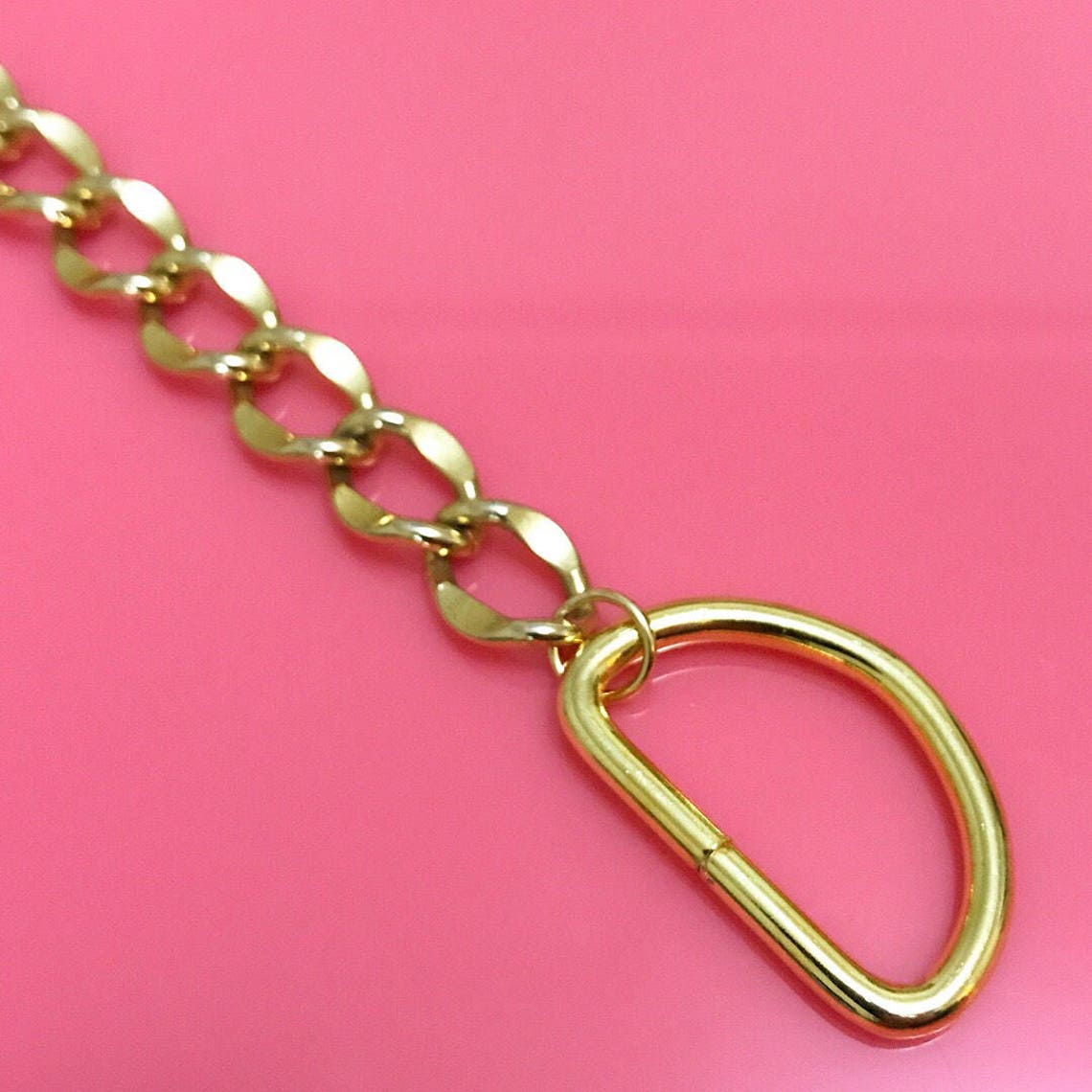 Gold Chain Half Moon Hoop | Etsy