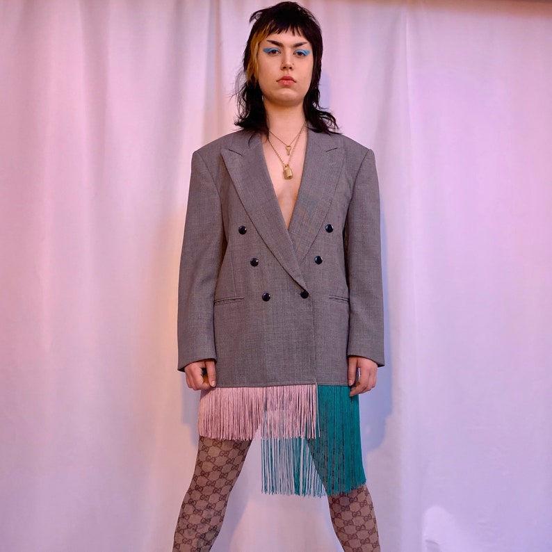 Upcycled Piano Fringe Mens Blazer | Etsy