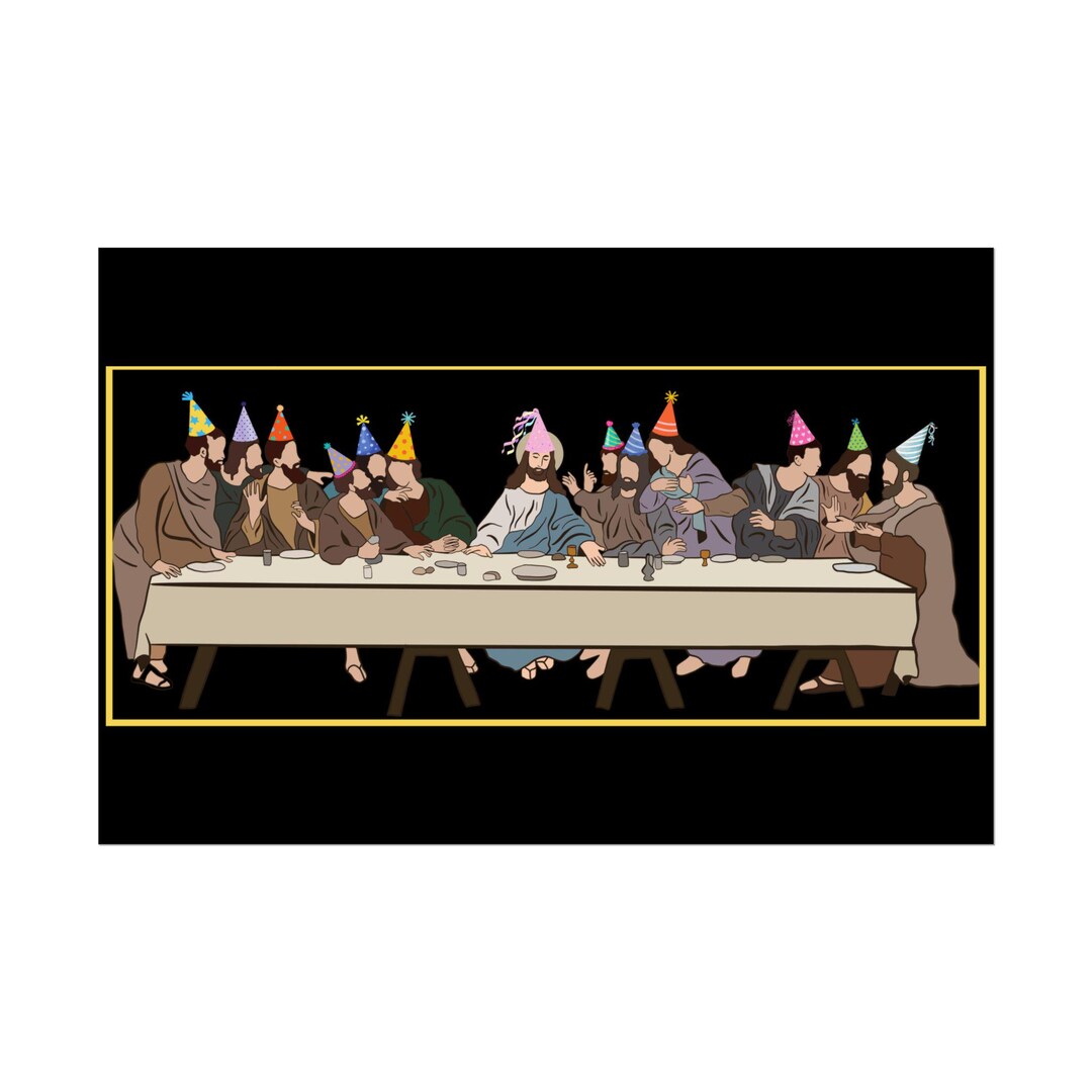 The Last Supper, Jesus Humor, Whimsical Party Rolled Posters, Fun Wall ...