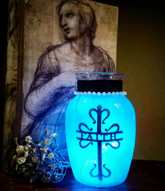 Cross Lamp Glass Vase Cross Light Cross Night Light | Etsy