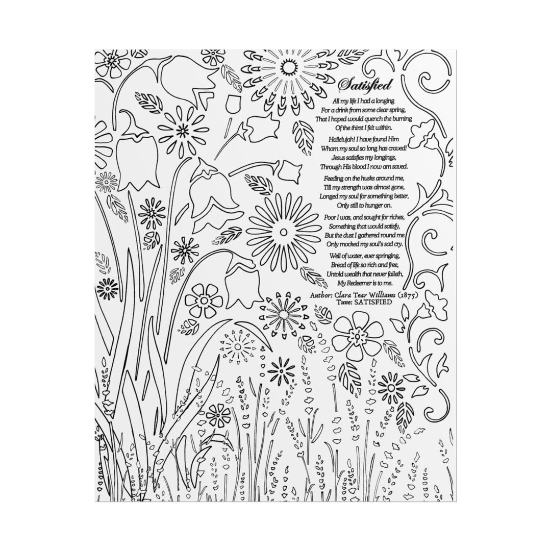 Christian Hymn Coloring Poster, Inspirational Rolled Posters for Home ...