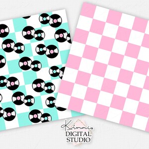 Retro Diner pink Digital Paper Pack 14 Digital Papers - Etsy