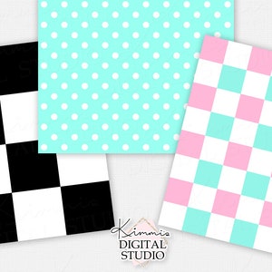 Retro Diner pink Digital Paper Pack 14 Digital Papers - Etsy