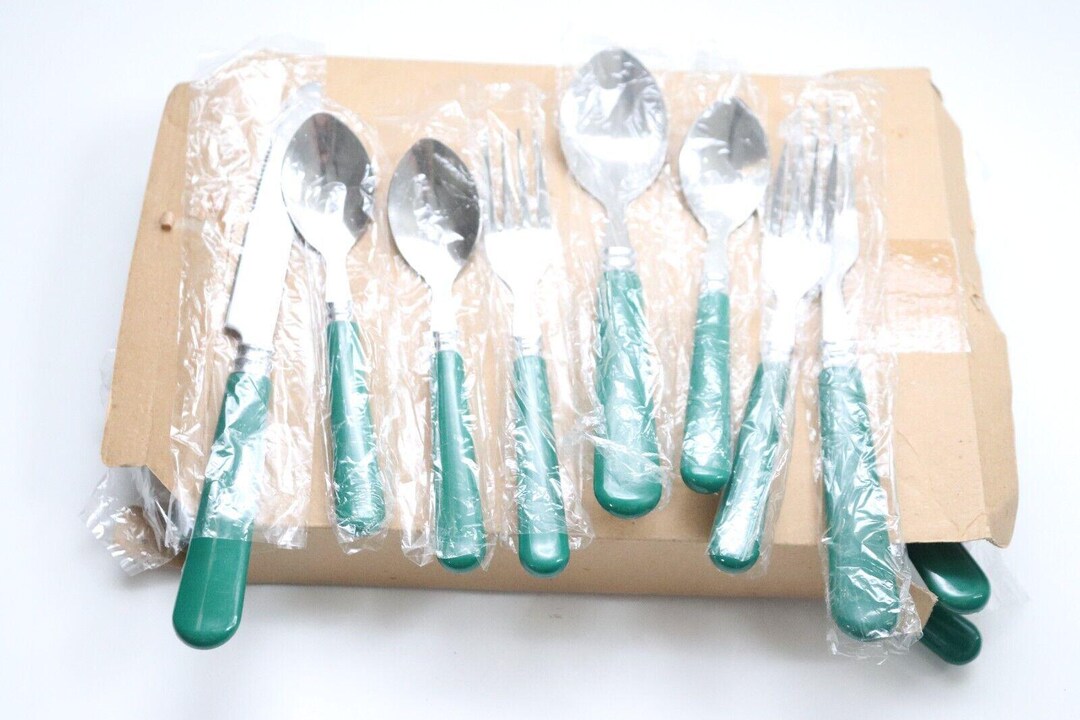 Vintage Set of 40 Gibson Christmas Charm Flatware Silverware With Green ...