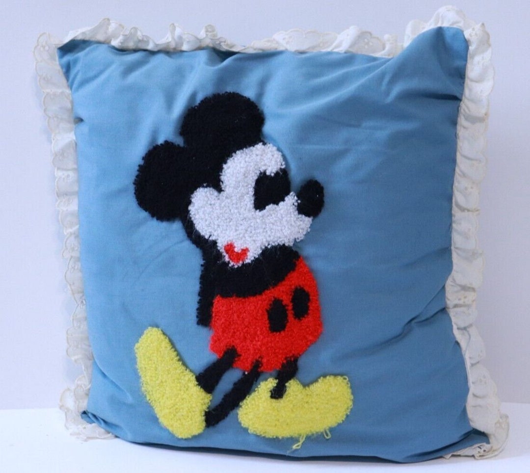 Mickey Mouse Vintage Antique Knit Throw Pillow Cottagecore - Etsy