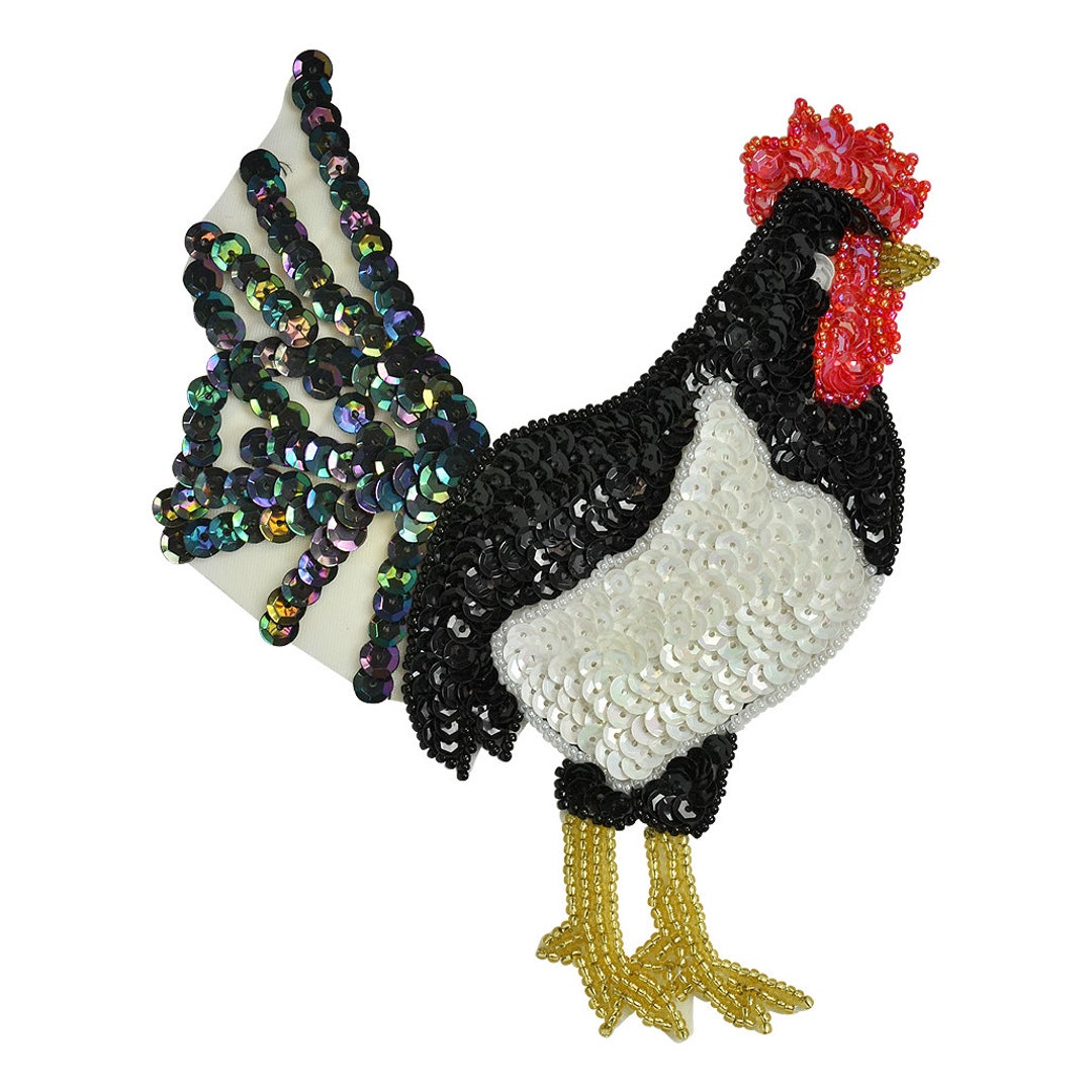 Mr. Rooster Sequin Applique/patch - Etsy