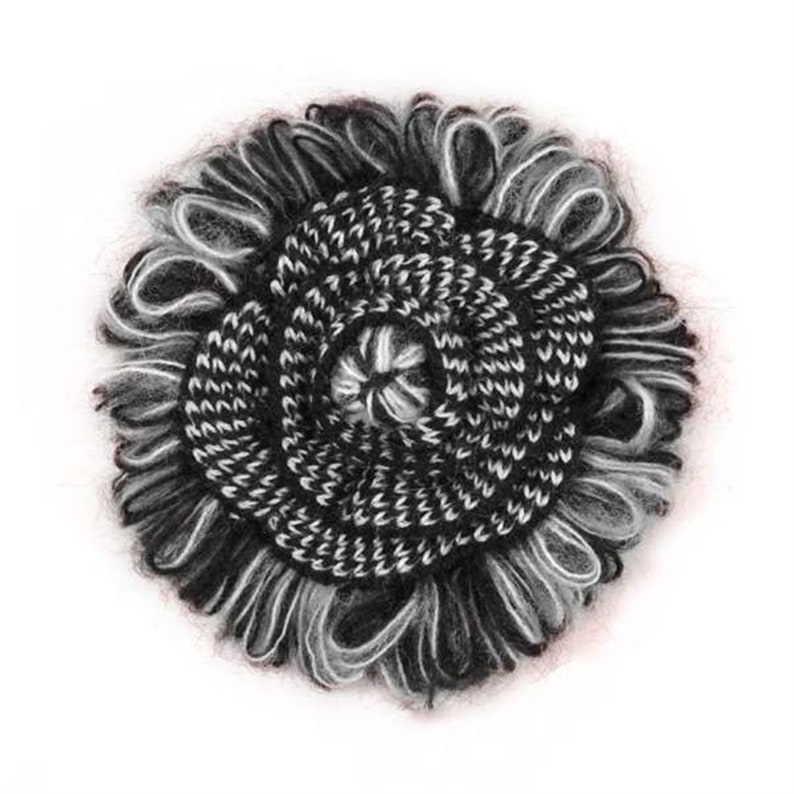 Expo Loopy Knitted Flower Brooch Pin Hair Clip | Etsy