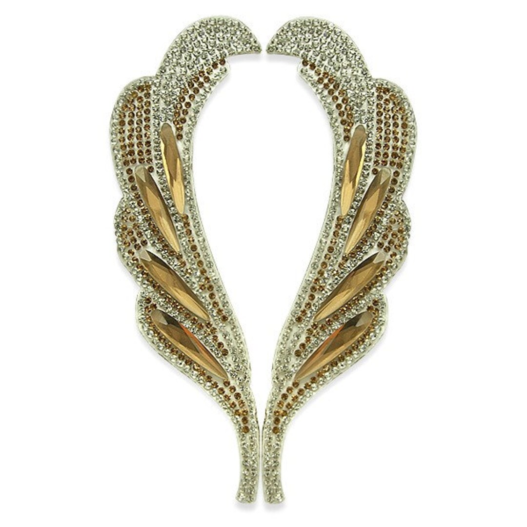 Jenna Iron-on Glass Plume Motif Applique/patch Pair - Etsy