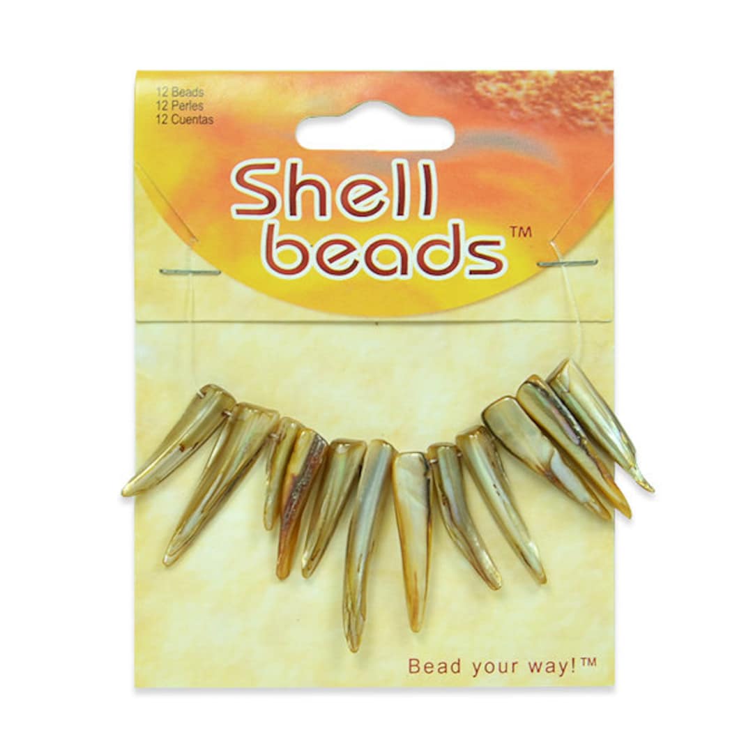 Tinted Shell Spike Beads Amber Pack of 12 Clearance - Etsy