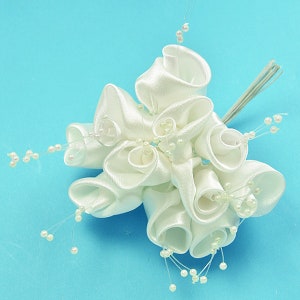 Vintage Satin Rosebud and Pearl Spray - Etsy