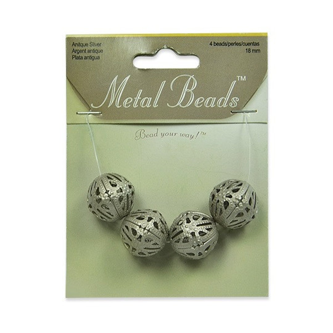 Filigree Metal Beads Pack of 4 - Etsy