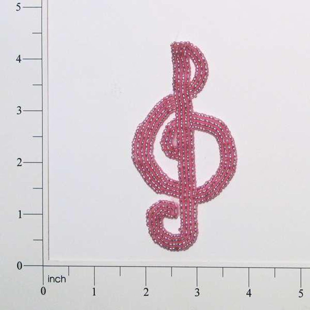 Beaded Treble Clef Applique/patch - Etsy