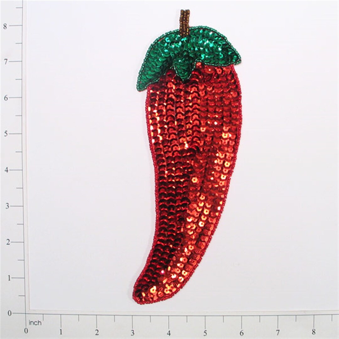 Beaded Chilli Pepper Sequin Applique/patch 8 X 2 3/4 - Etsy
