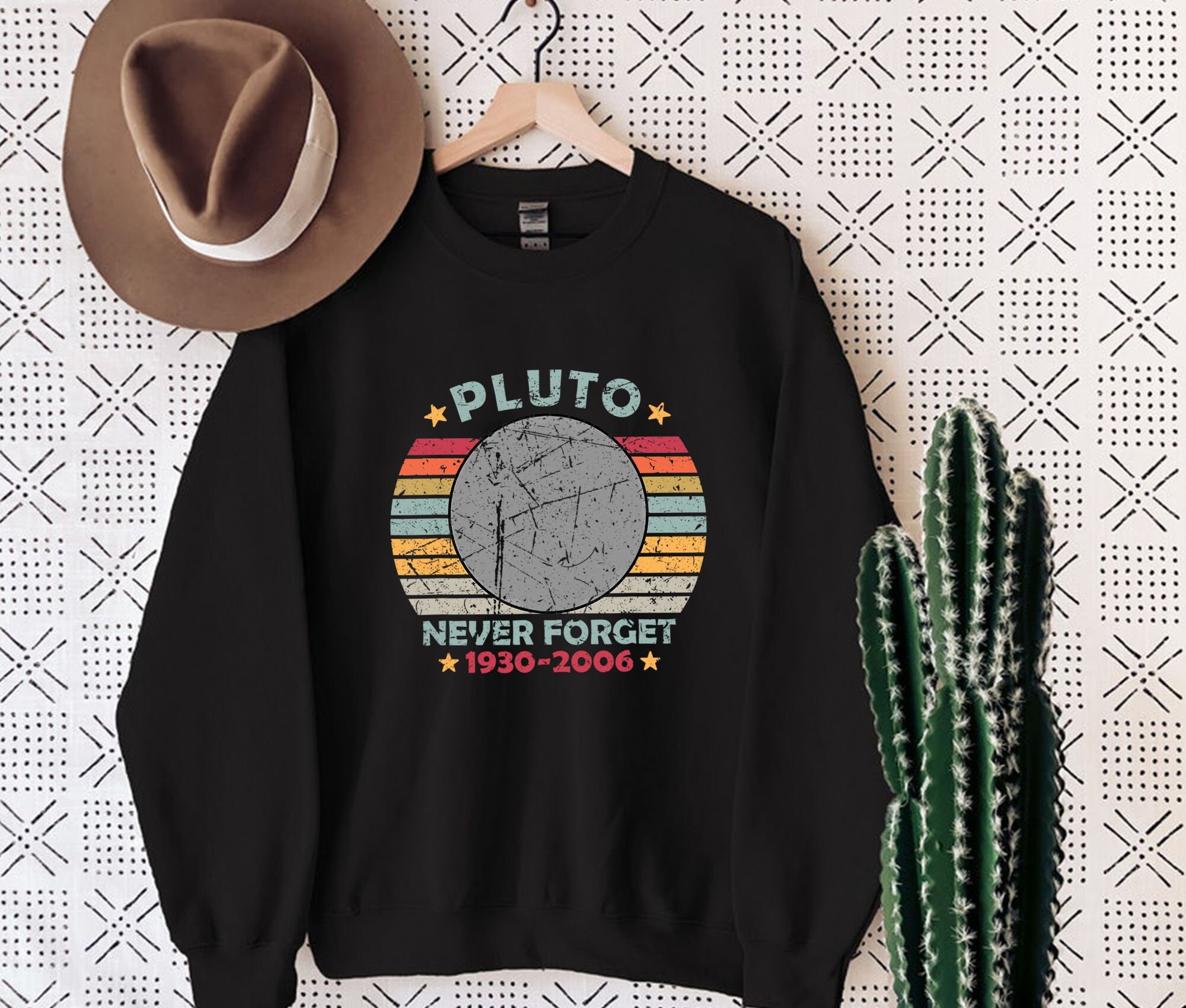Pluto Never Forget Astronomy Retro Space And 70s 80s Style Tshirt sold by Interior Chalice | SKU ...