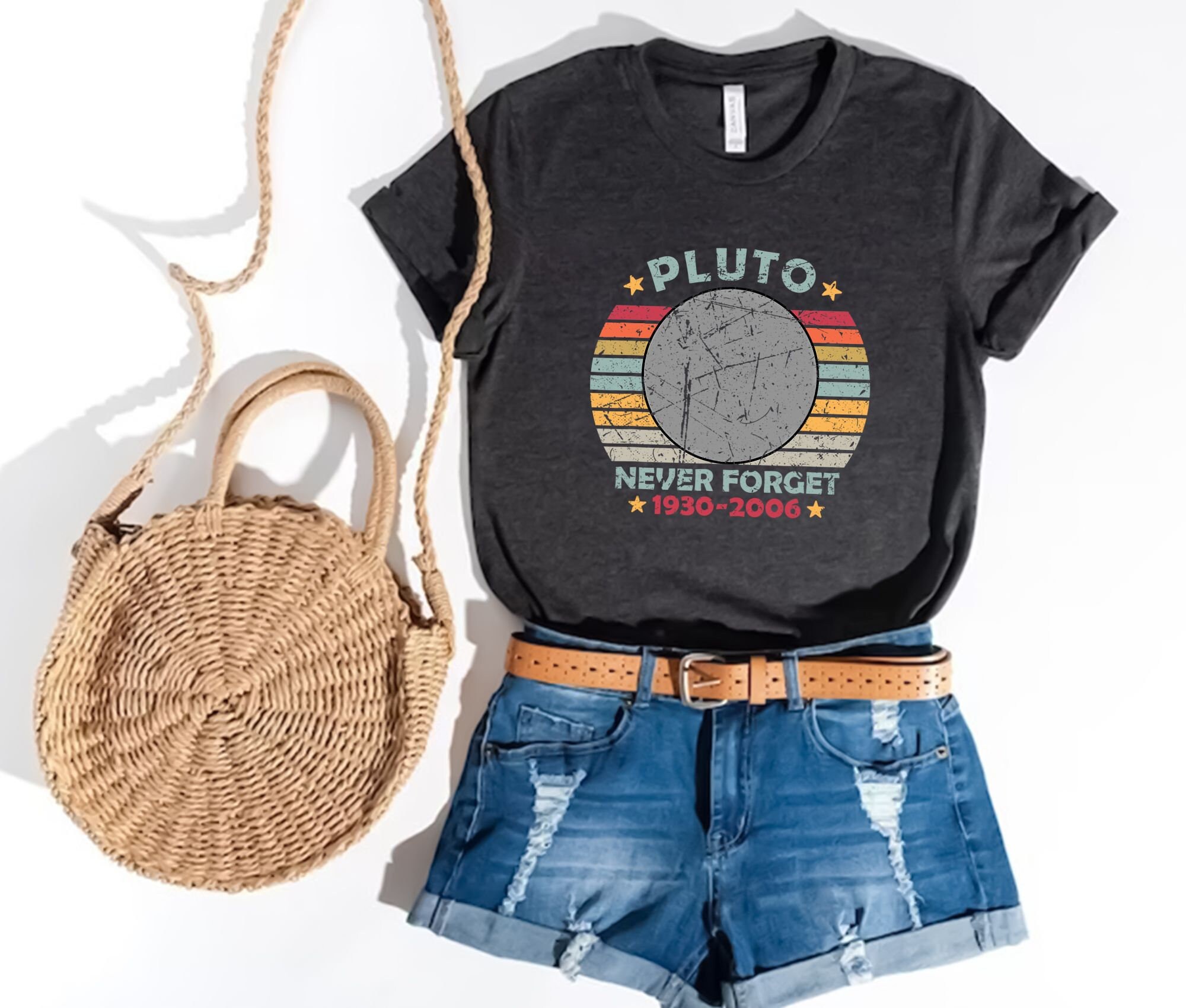 Pluto Never Forget Astronomy Retro Space And 70s 80s Style Tshirt sold ...