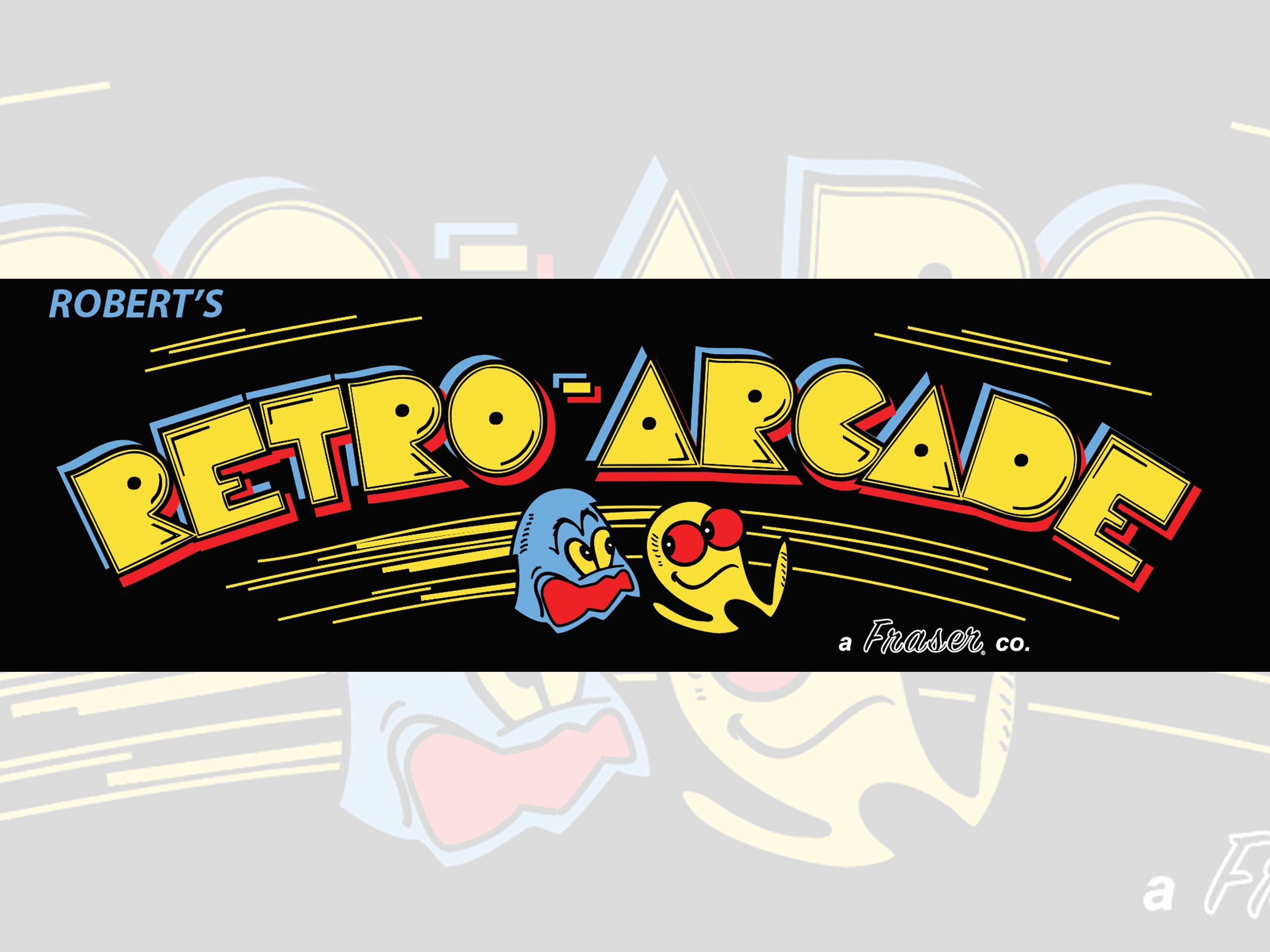 Pacman-style Retro Arcade Marquee Digital Artwork for Printing Decal ...