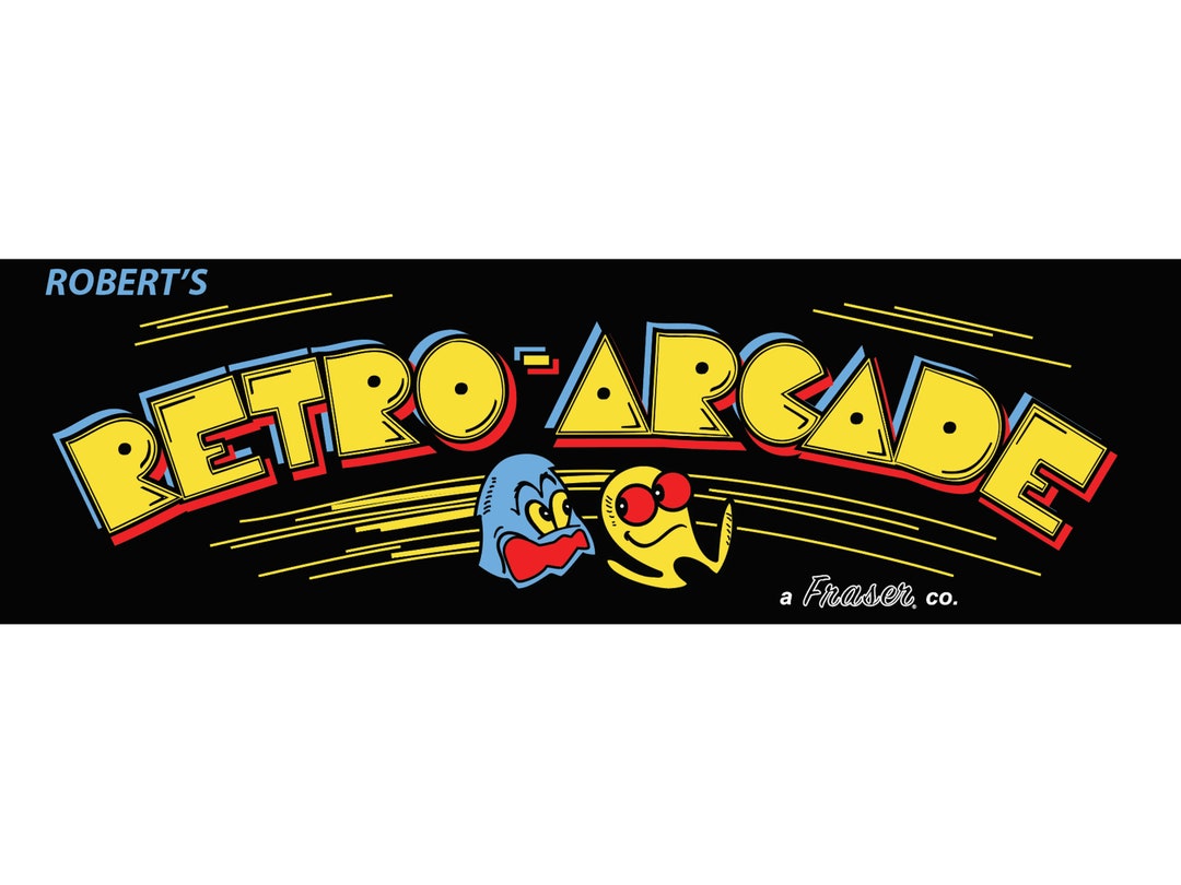 Pacman-style Retro Arcade Marquee Digital Artwork for Printing Decal ...